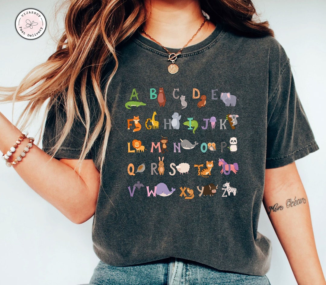 Alphabet Shirt, Kingergarten Teacher Shirt, Alphabet Shirt for Teachers ...