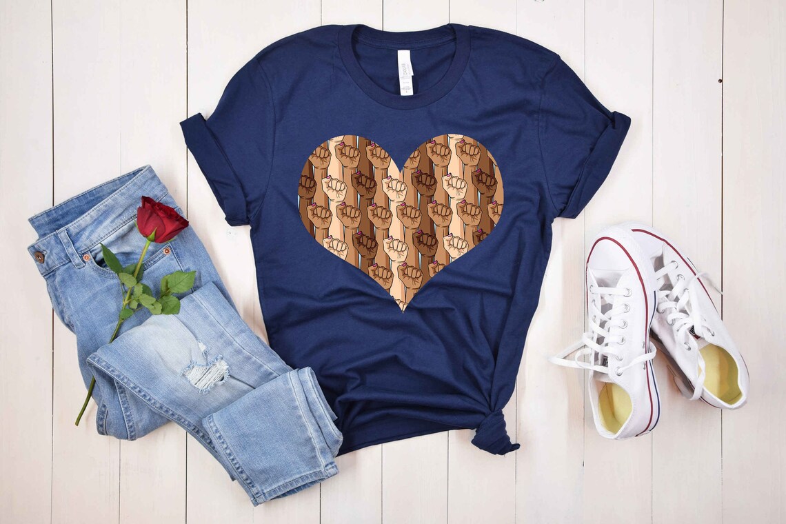 Different Races Skin Colors Hand Heart Black Lives Matter | Etsy