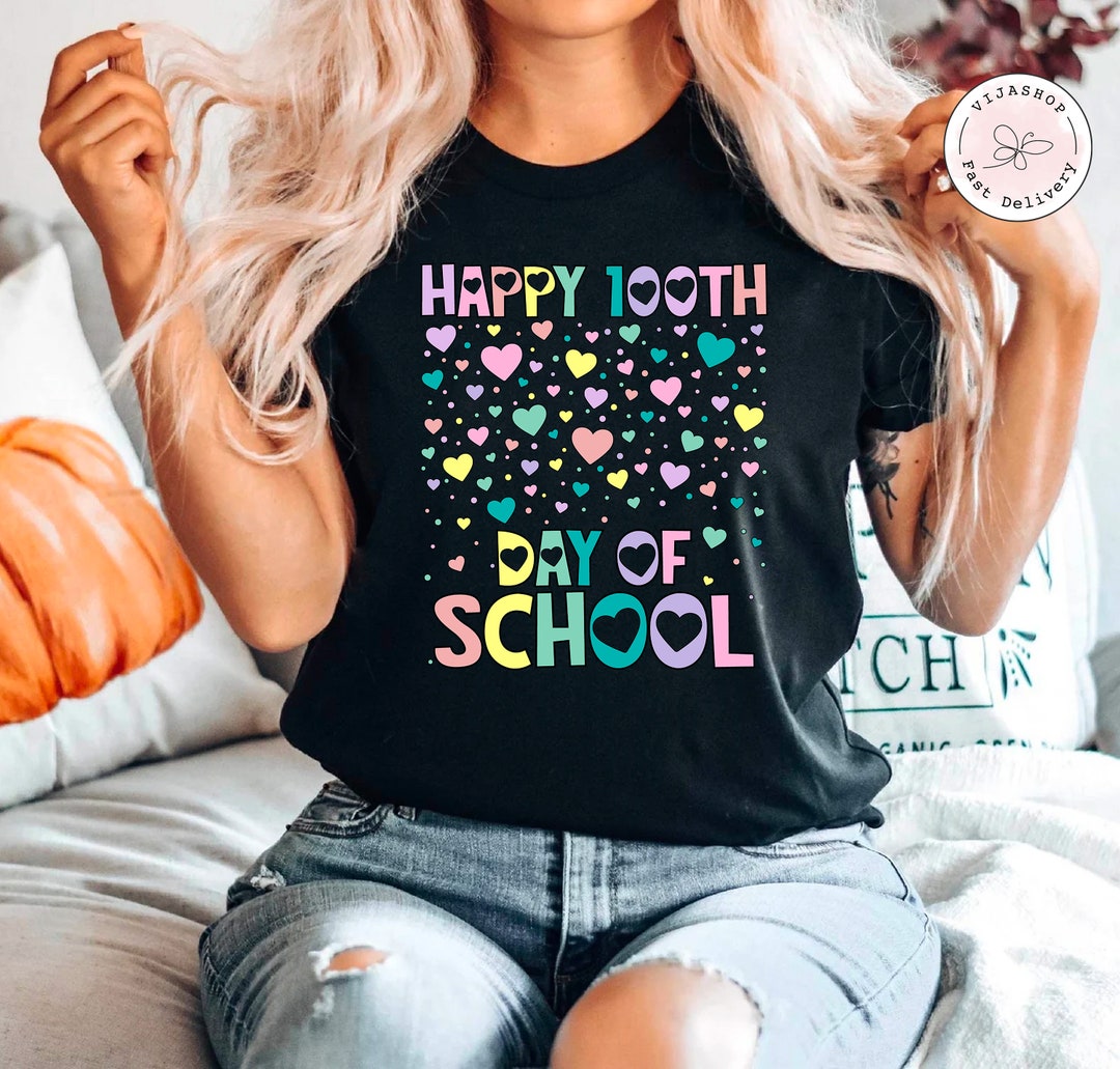 100 Days of Hearts Shirt, Hearts 100th Day, Girls 100th Day, 100 Hearts ...