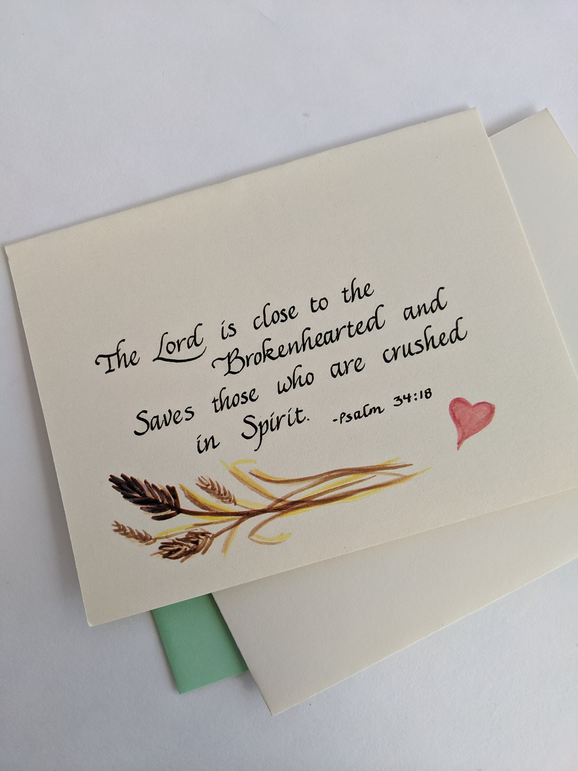 Christian Sympathy Card, Bible Verse Card, Scripture Verse Card, Psalms ...
