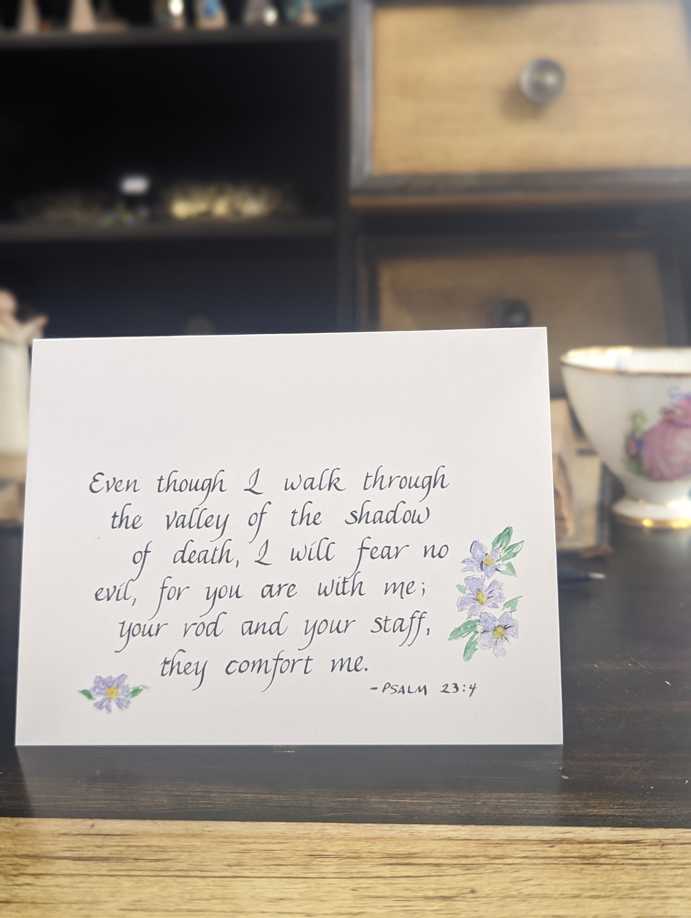 Christian Sympathy Card, Sympathy Card, Psalm 23 Card, Care and Comfort ...