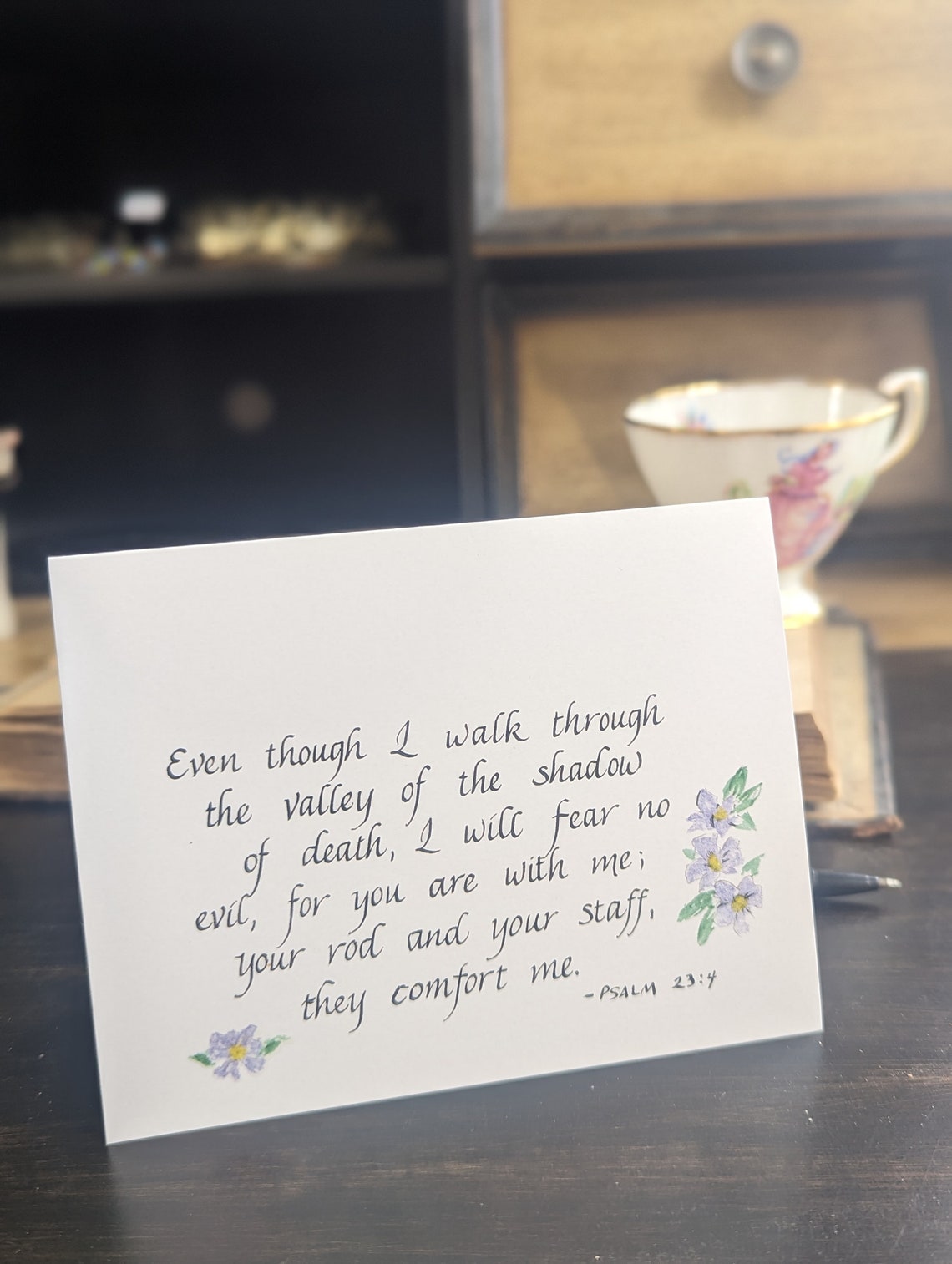 Christian Sympathy Card, Sympathy Card, Psalm 23 Card, Care and Comfort ...