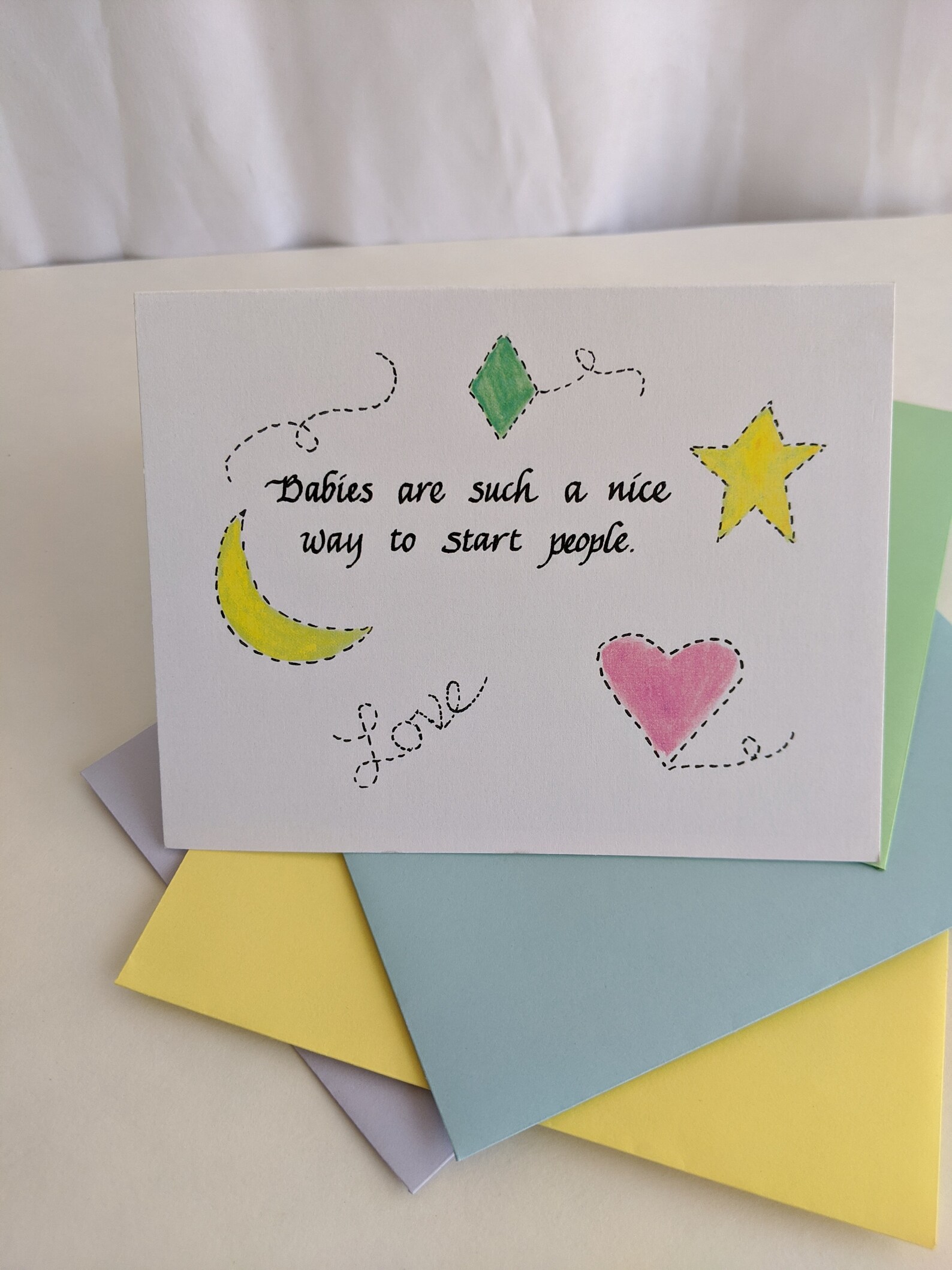 New Baby Card Handmade Cards Calligraphy Cards Welcome Baby - Etsy