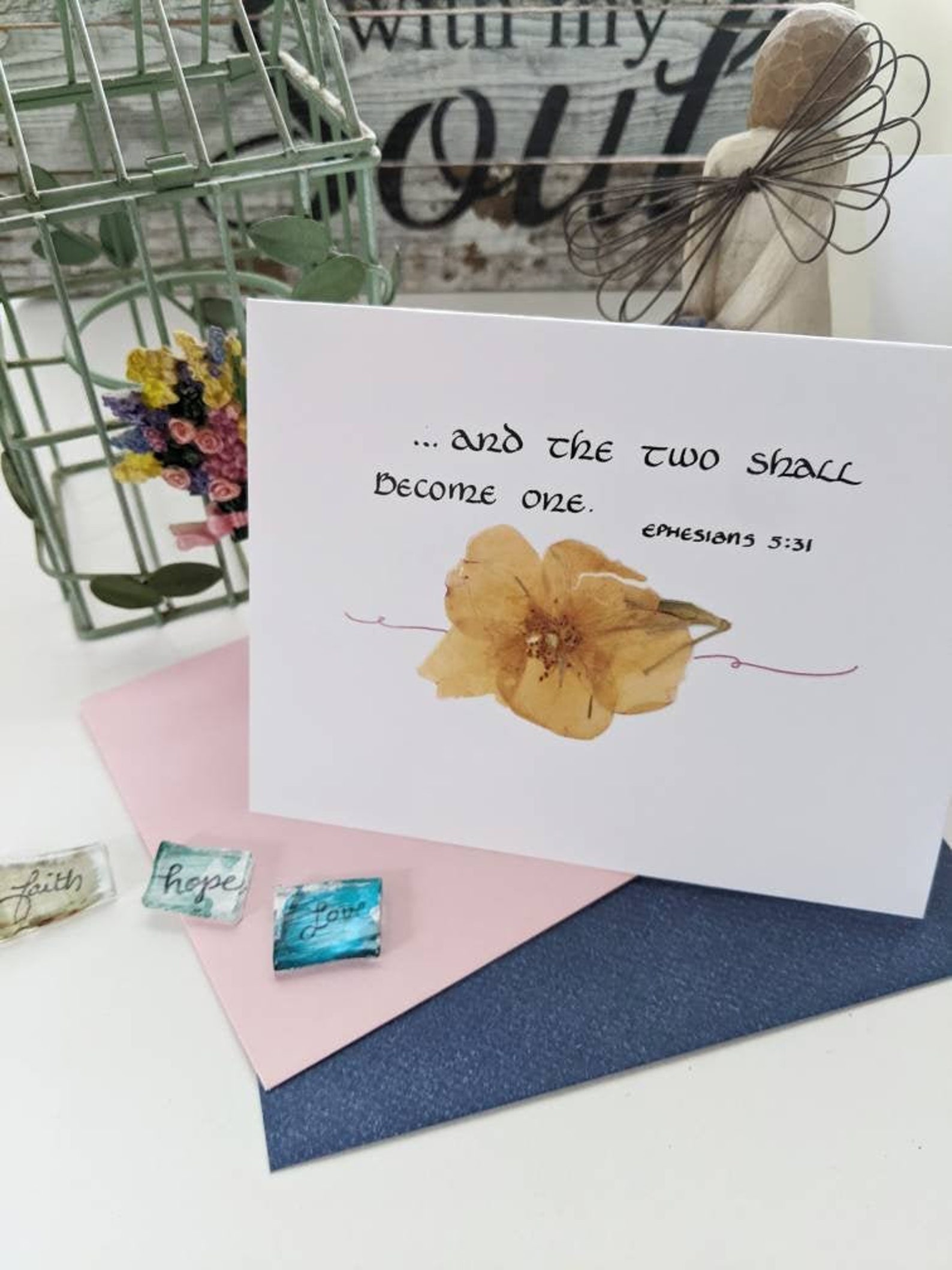 Christian Wedding Card, Scripture Verse Card, Bible Verse Card, Wedding ...