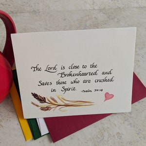 Christian Sympathy Card, Bible Verse Card, Scripture Verse Card, Psalms ...