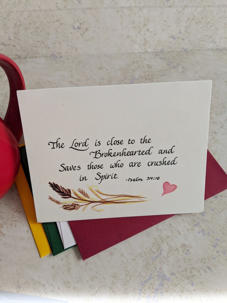 Christian Sympathy Card, Bible Verse Card, Scripture Verse Card, Psalms ...