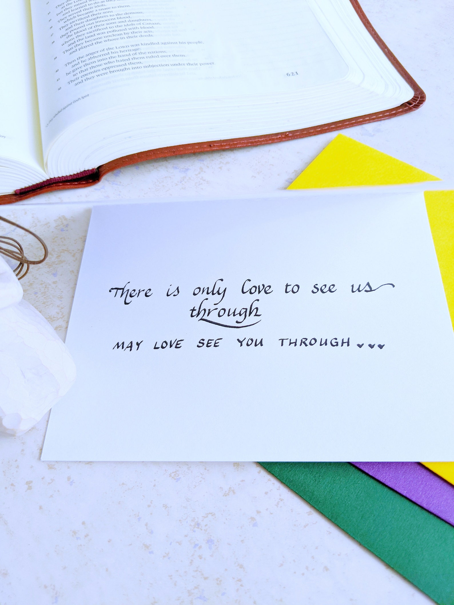Christian Sympathy Card, Handmade Calligraphy Card, in Memory Of, Sorry ...