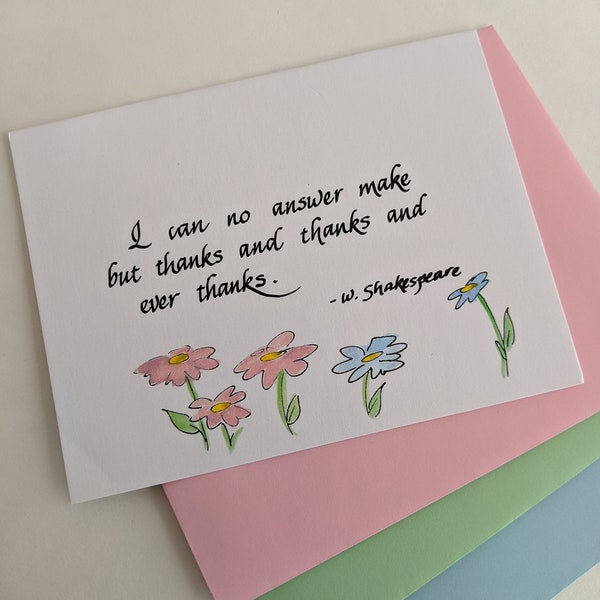 Shakespeare Thank You Cards - Etsy