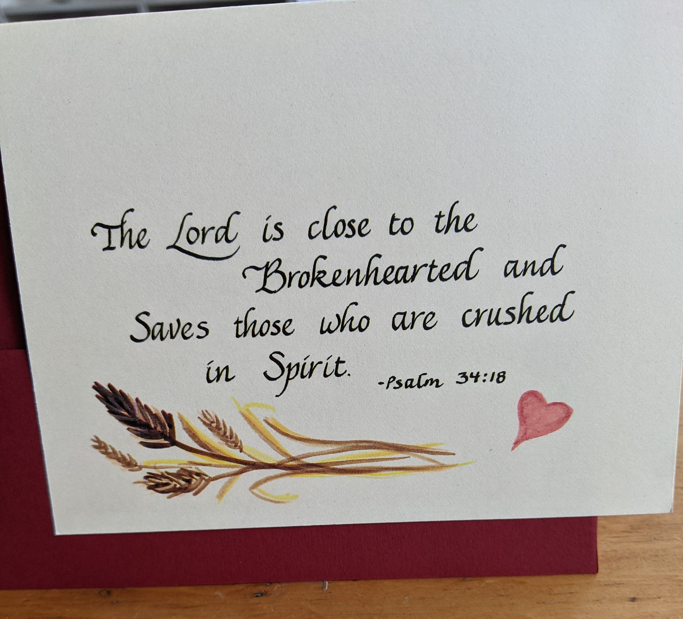 Christian Sympathy Card, Bible Verse Card, Scripture Verse Card, Psalms ...
