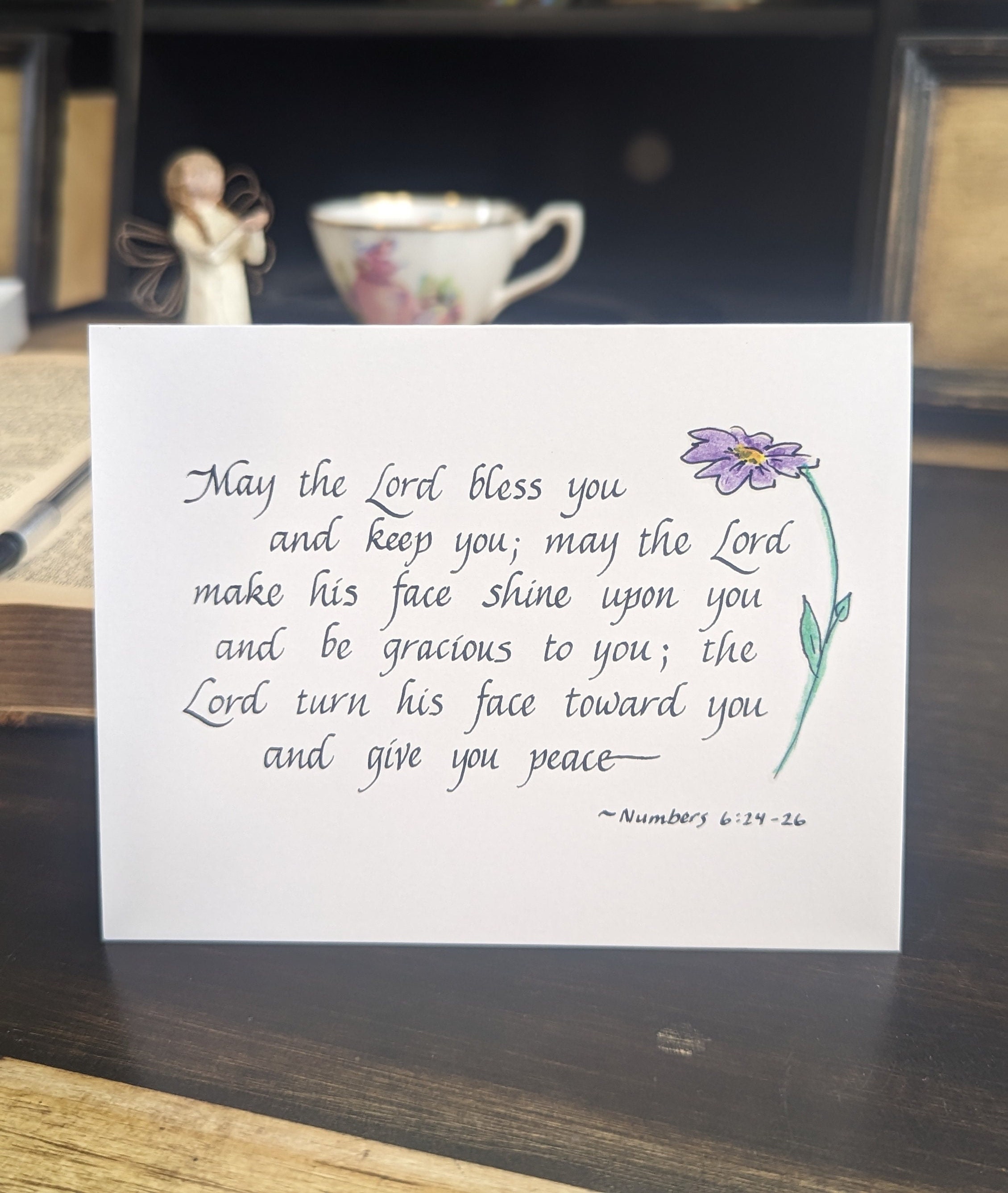 Christian Comfort Card, Scripture Verse, Handmade Calligraphy ...