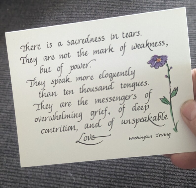 Christian Comfort Card, Care Cards, Sympathy Card, Sacred Tears Quote ...