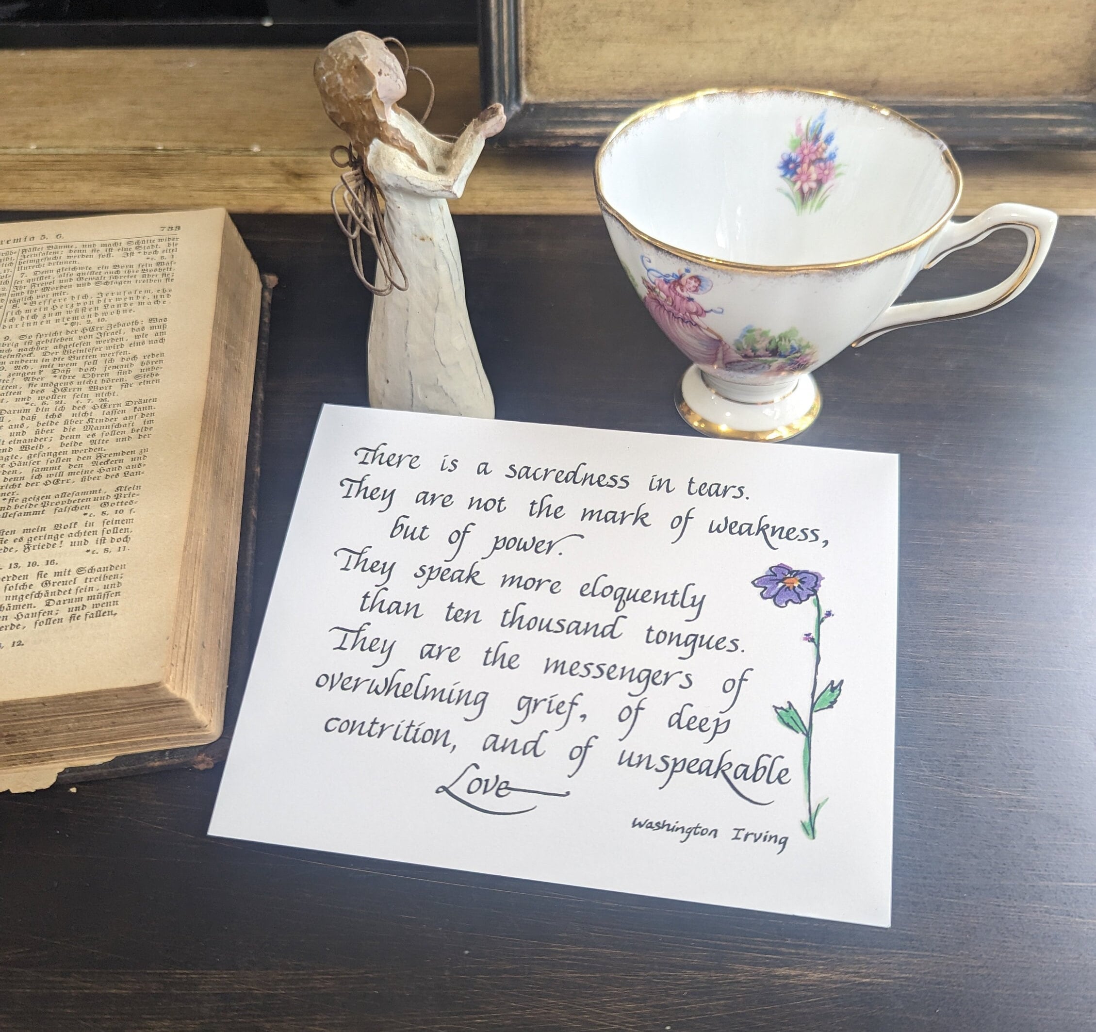 Christian Comfort Card, Care Cards, Sympathy Card, Sacred Tears Quote ...