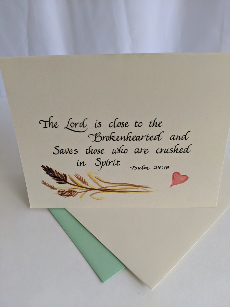 Christian Sympathy Card, Bible Verse Card, Scripture Verse Card, Psalms ...