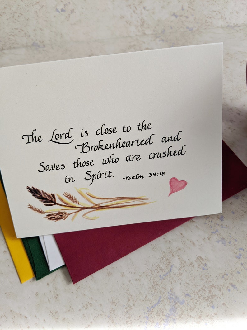Christian Sympathy Card, Bible Verse Card, Scripture Verse Card, Psalms ...