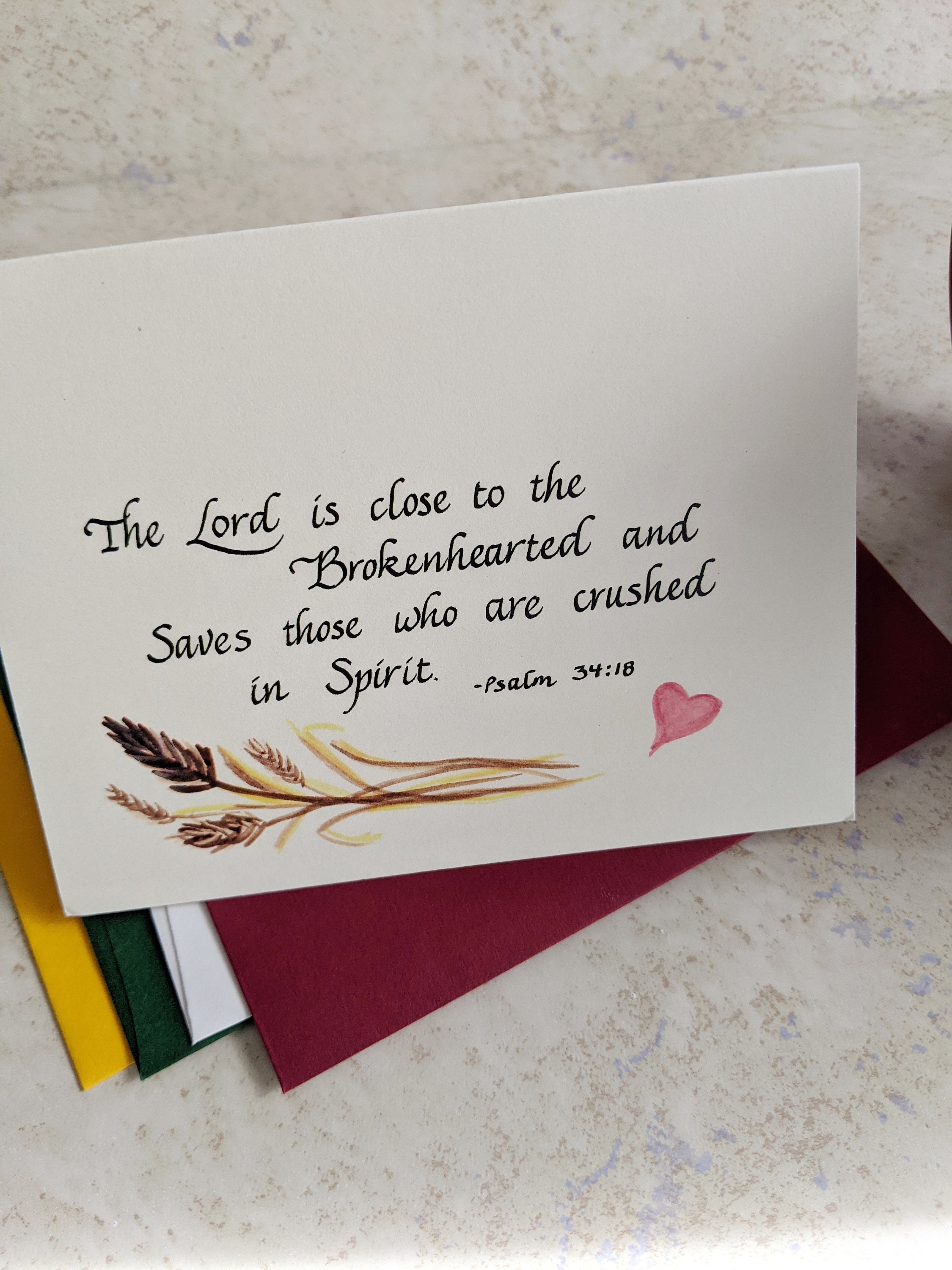 Christian Sympathy Card, Bible Verse Card, Scripture Verse Card, Psalms ...