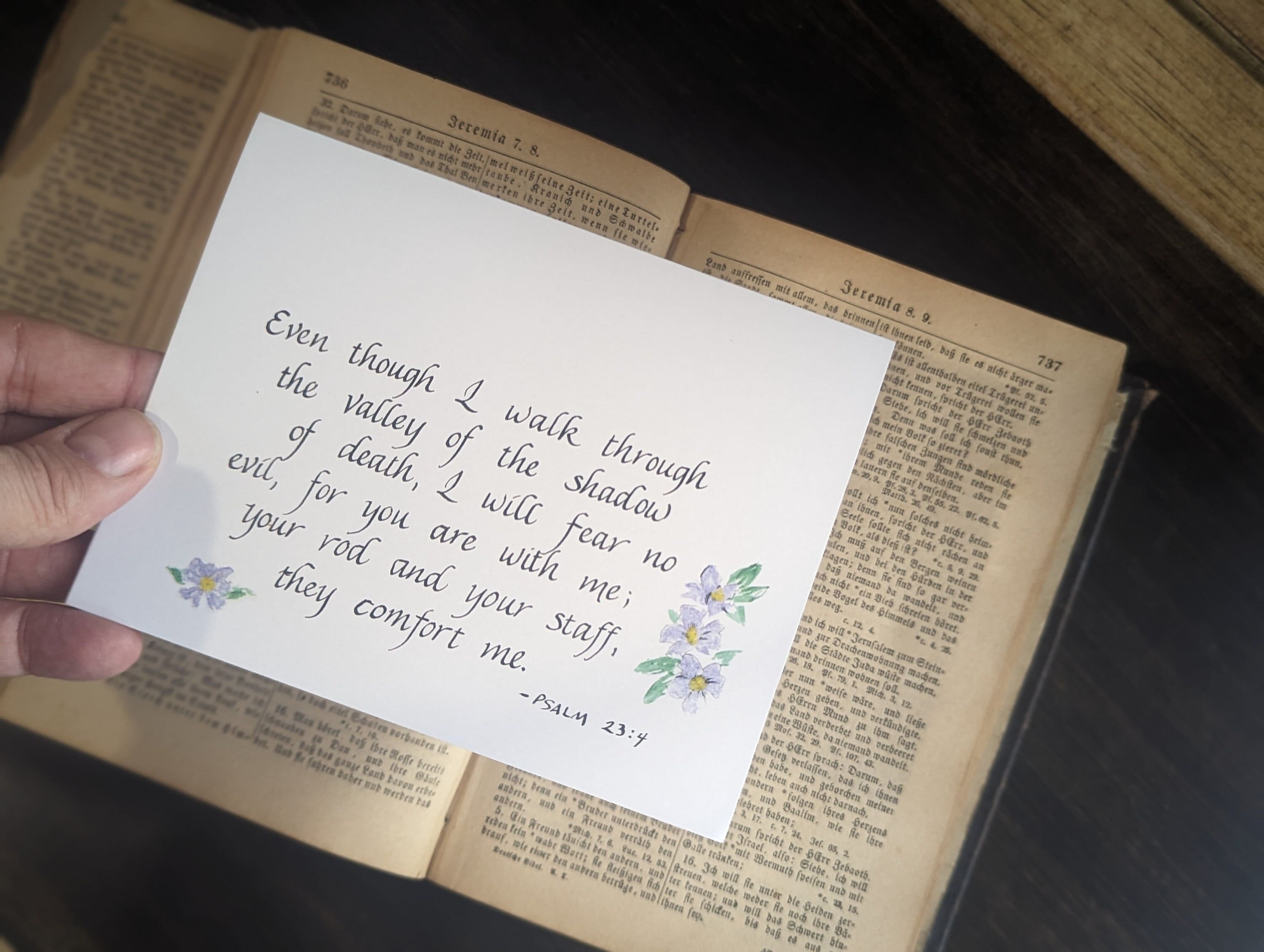 Christian Sympathy Card, Sympathy Card, Psalm 23 Card, Care and Comfort ...