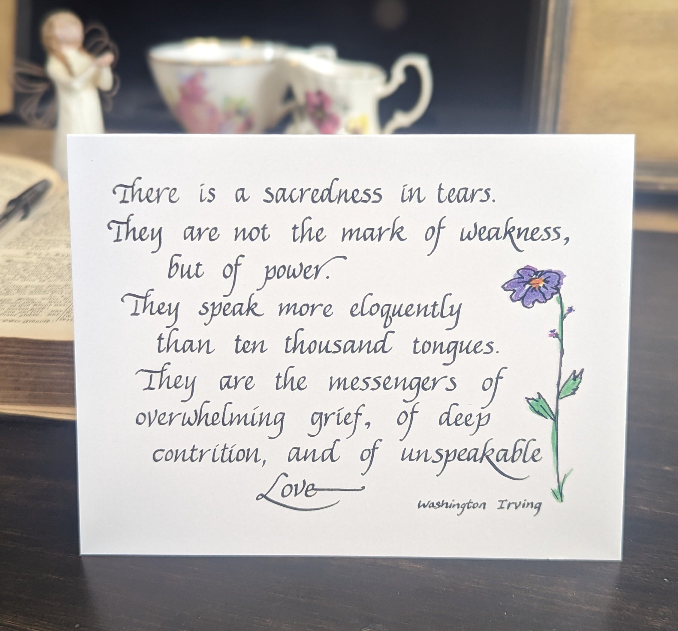 Christian Comfort Card, Care Cards, Sympathy Card, Sacred Tears Quote ...