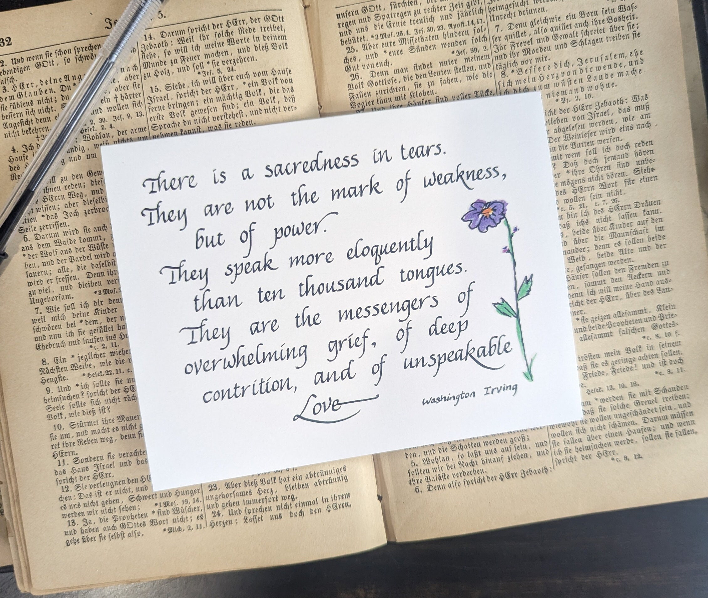 Christian Comfort Card, Care Cards, Sympathy Card, Sacred Tears Quote ...