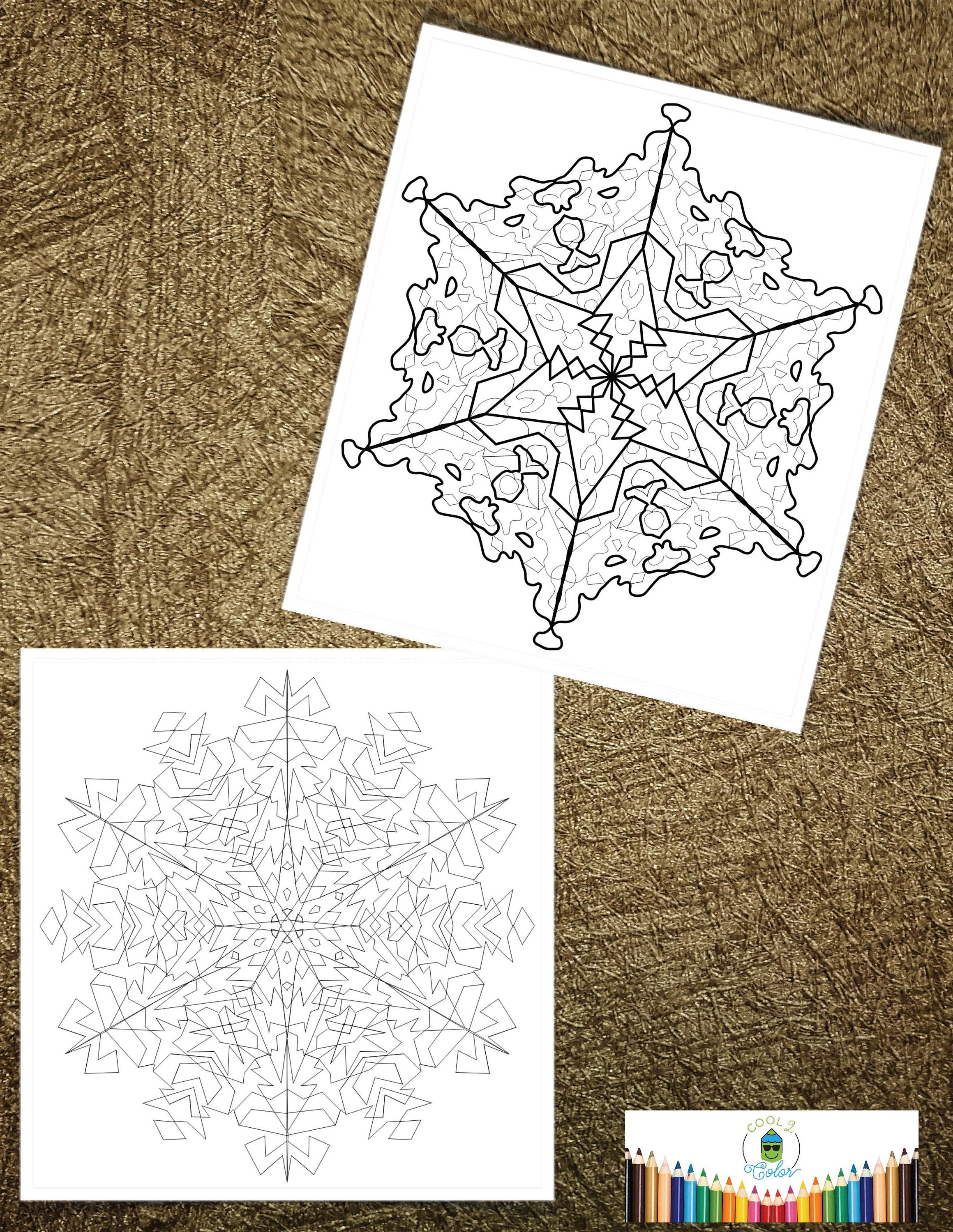 Ten (10) Simple and Complex Snowflakes and Mandalas to Color - 8.5" X ...
