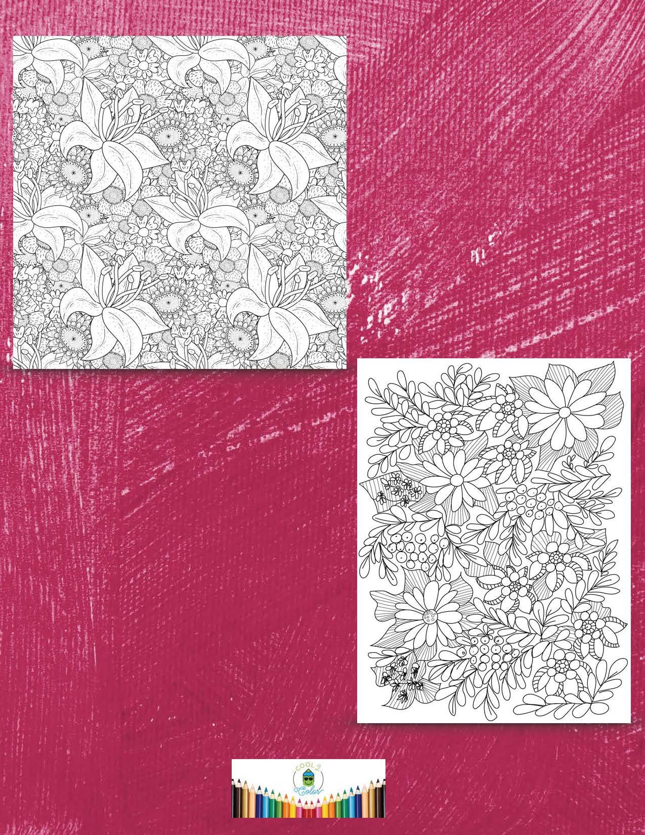 Ten (10) Simple and Complex Flowers and Cacti Coloring Pages for ...