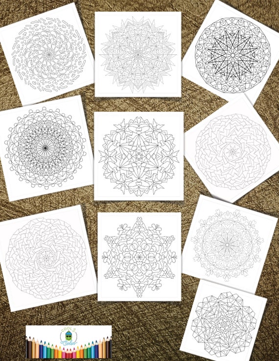 Ten 10 Mandalas and Snowflakes Adult Coloring Pages for | Etsy