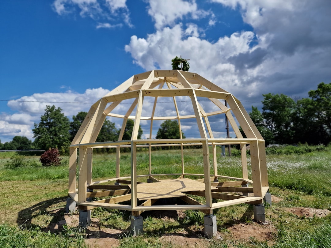 Dome House, Wooden Dome House Building Kit, 6m Diameter, 28m2, Geodesic ...