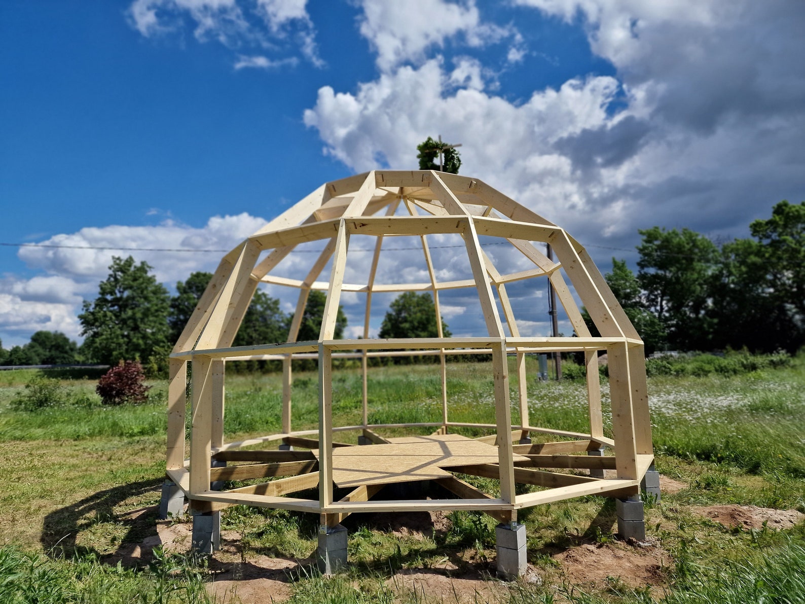 Dome House, Wooden Dome House Building Kit, 6m Diameter, 28m2, Geodesic ...