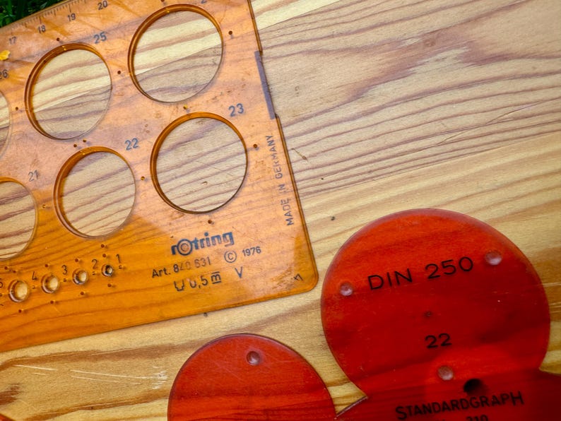 Vintage Rotring Technical Drawing Stencil Set - Etsy