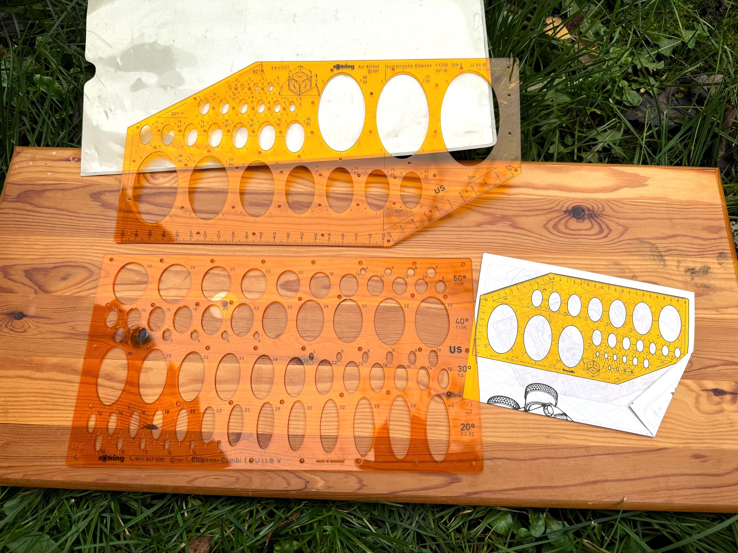 Vintage Rotring Technical Drawing Stencil Set -7 - Etsy