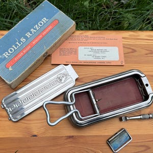 Antique Rolls Razor in Case Made in England Safety Blade Sharpener W ...