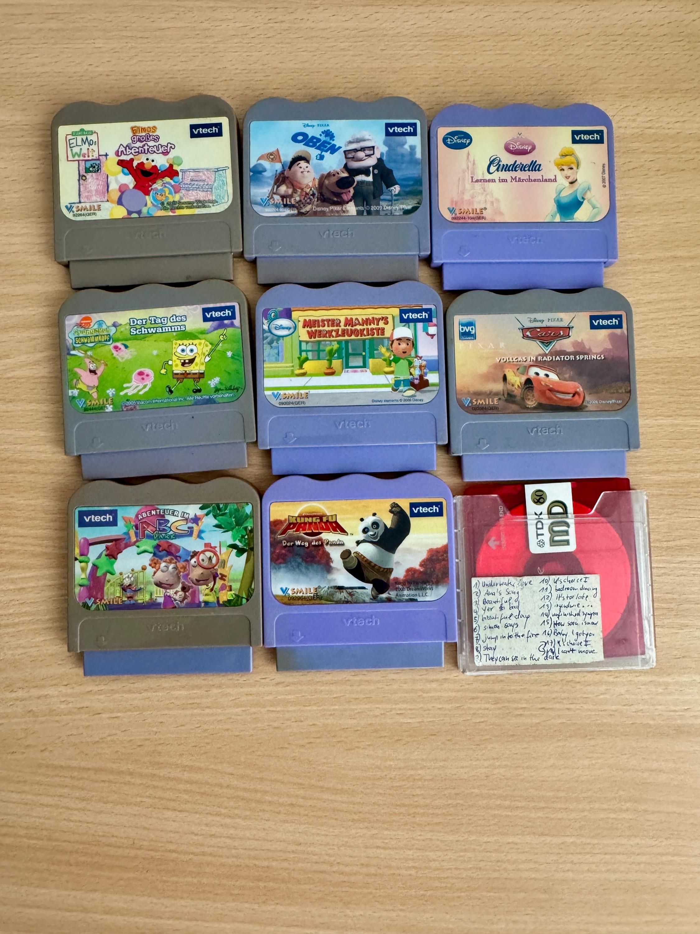 Vtech V.smile Game Lot – 8 Original Cartridges Disney Pixar Learning ...