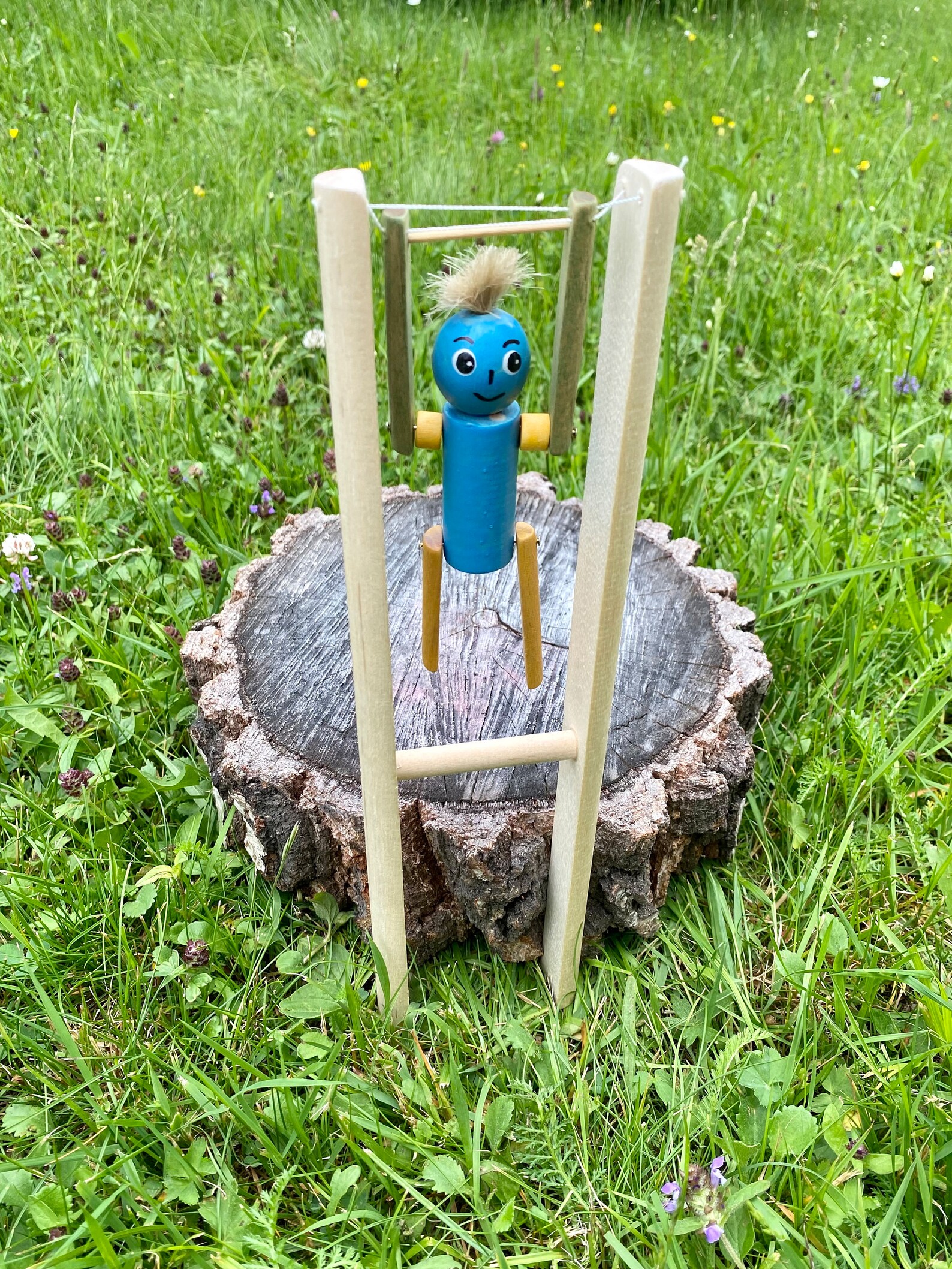 Handmade Wooden Gymnast Toy: Primitive String Marionette - Etsy