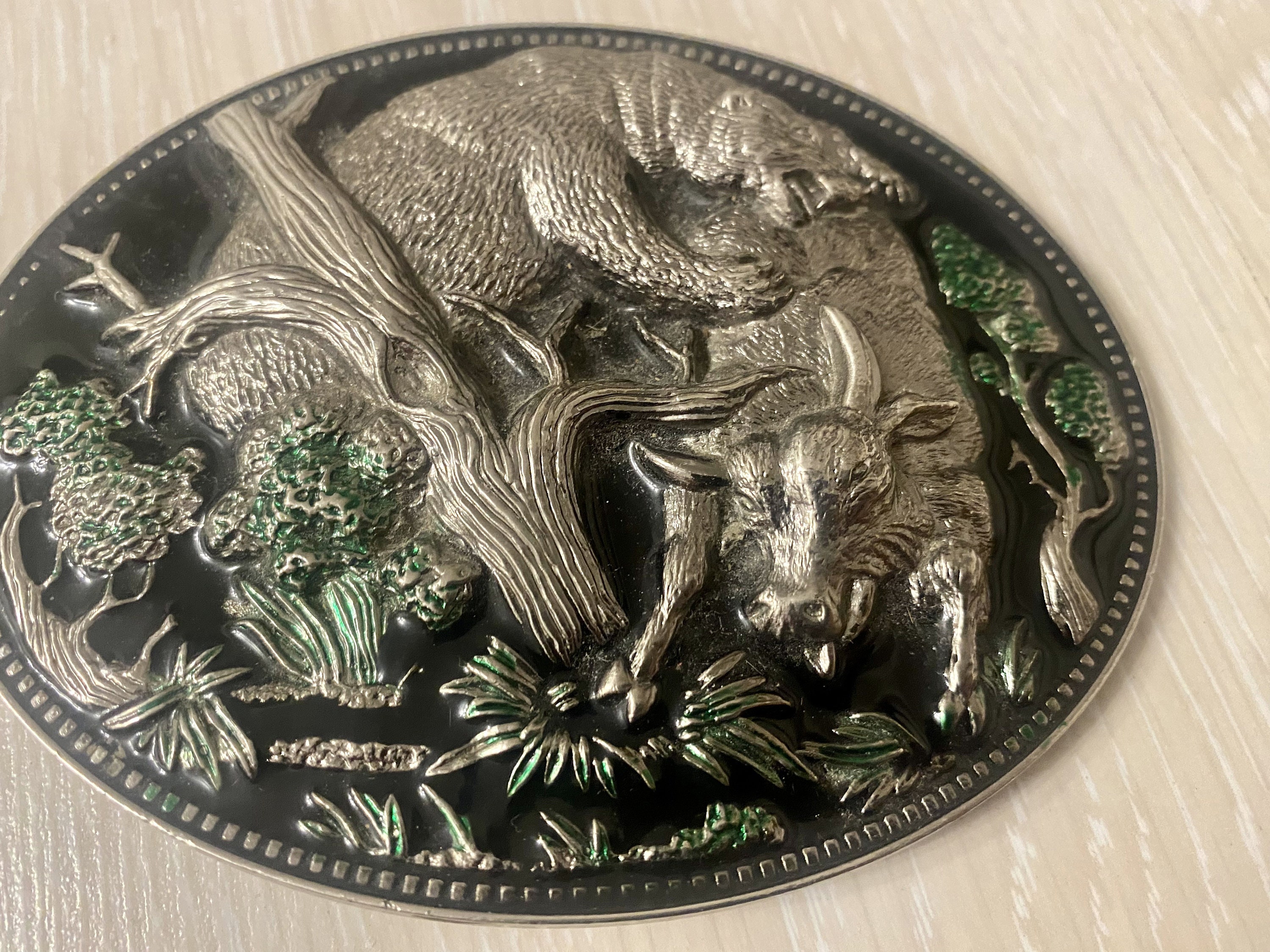 Vintage Belt Buckle Bear Rare Belt Buckle Hunting-themed Belt Buckle ...