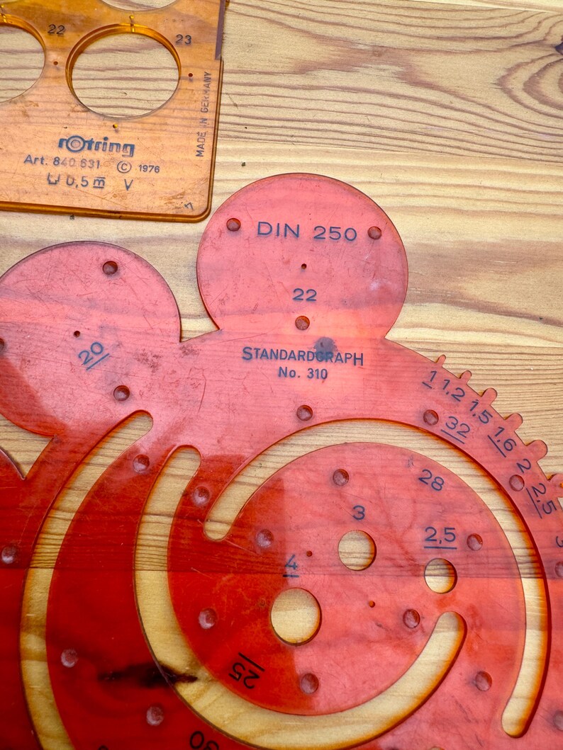Vintage Rotring Technical Drawing Stencil Set - Etsy