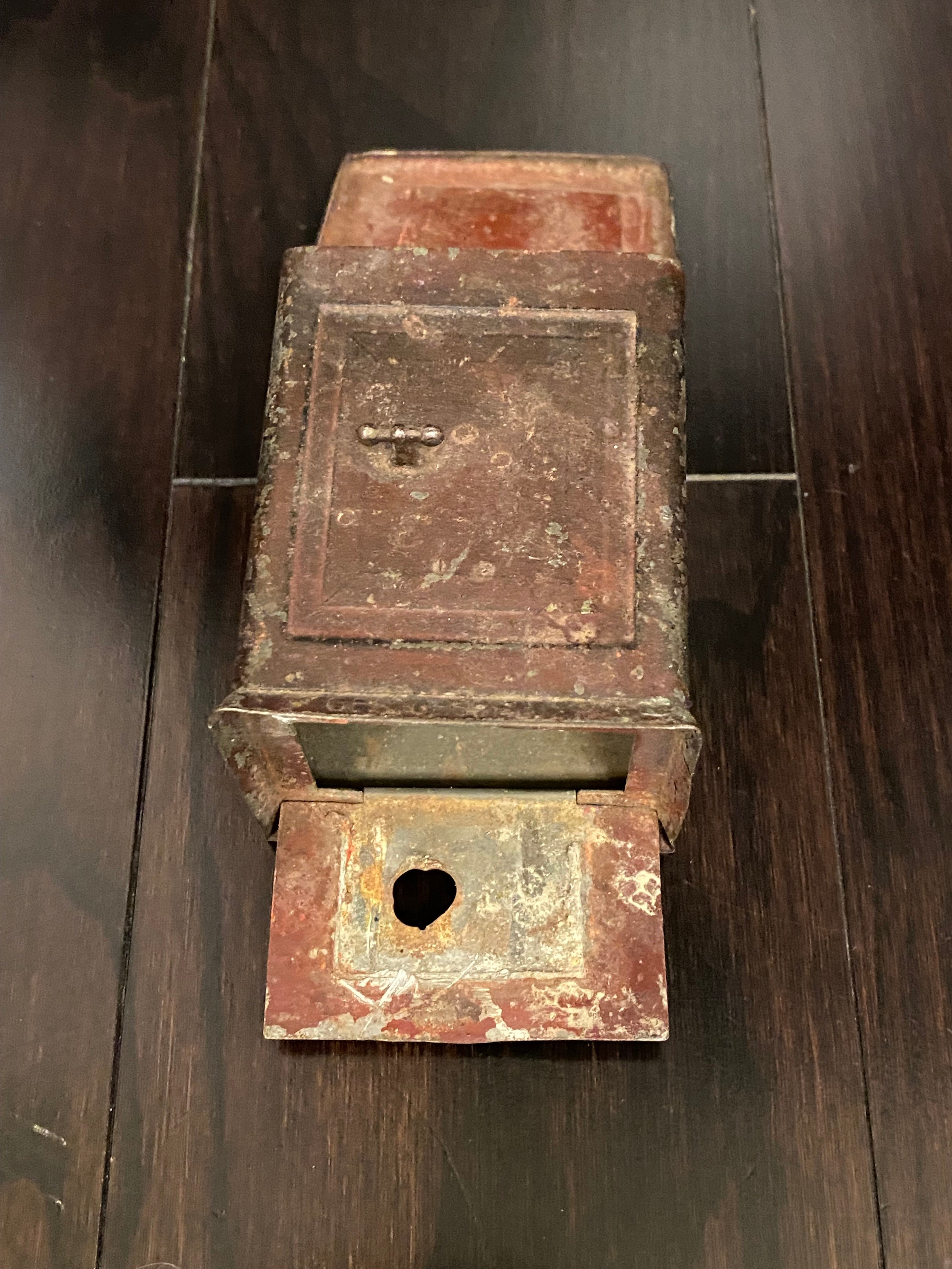 Vintage Coin Box 1940's Brown Metal Mailbox Coin Bank Rare - Etsy