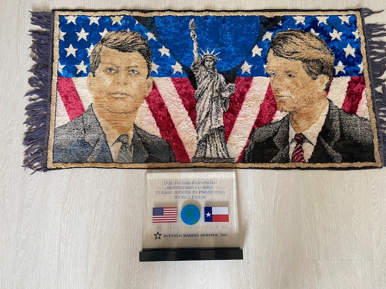 Vintage Kennedy Brothers Wall Hanging Tapestry Rug JFK & RFK - Etsy