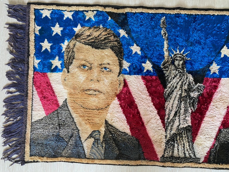 Vintage Kennedy Brothers Wall Hanging Tapestry Rug JFK & RFK - Etsy