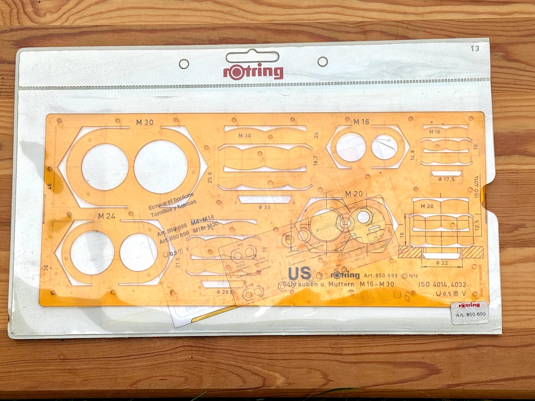 Vintage ROTRING Drawing Stencils Technical Drawing Stencil Rotring ...