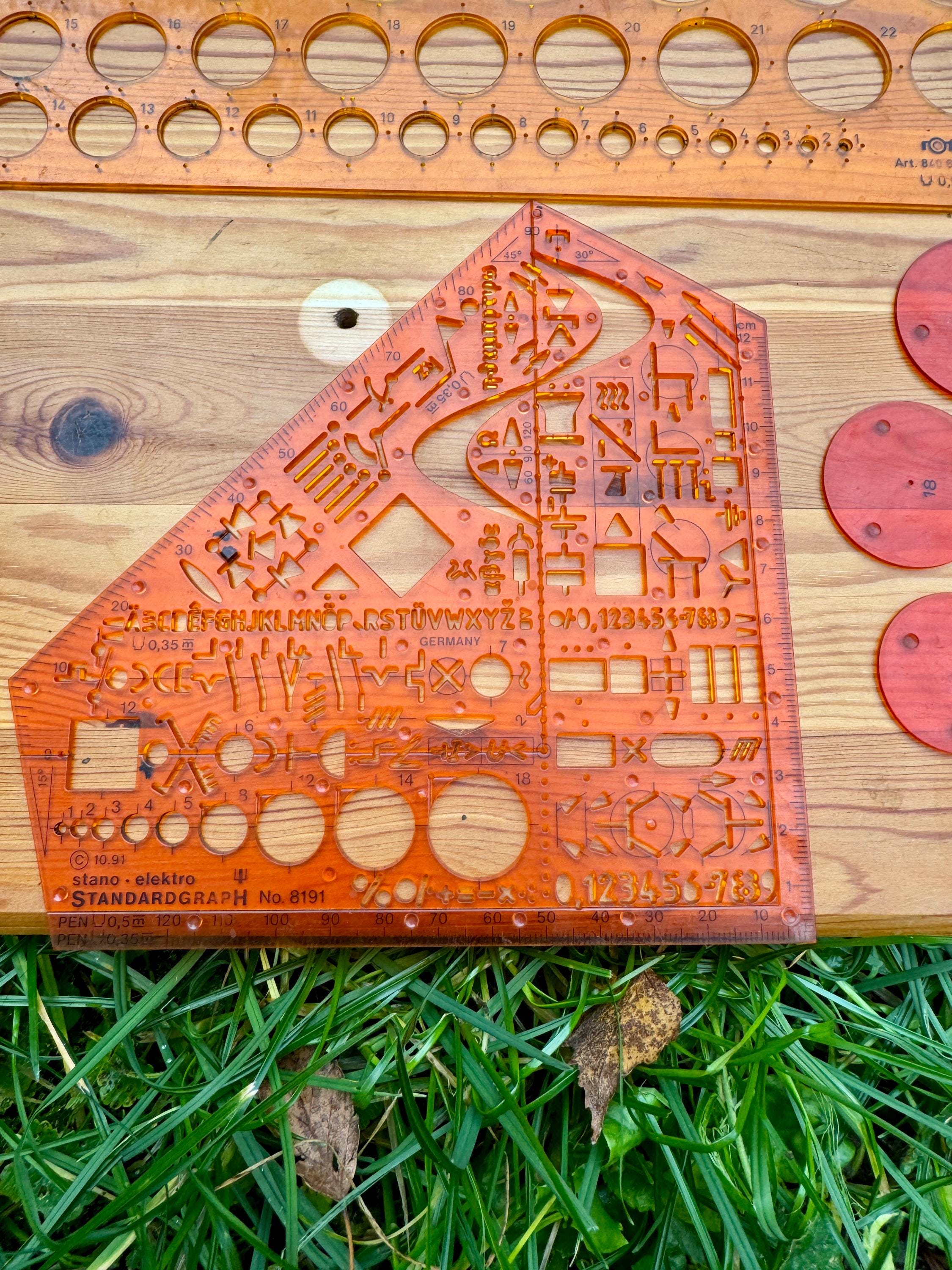 Vintage Rotring Technical Drawing Stencil Set - Etsy