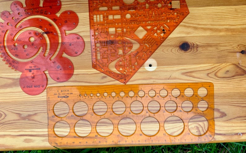Vintage Rotring Technical Drawing Stencil Set - Etsy