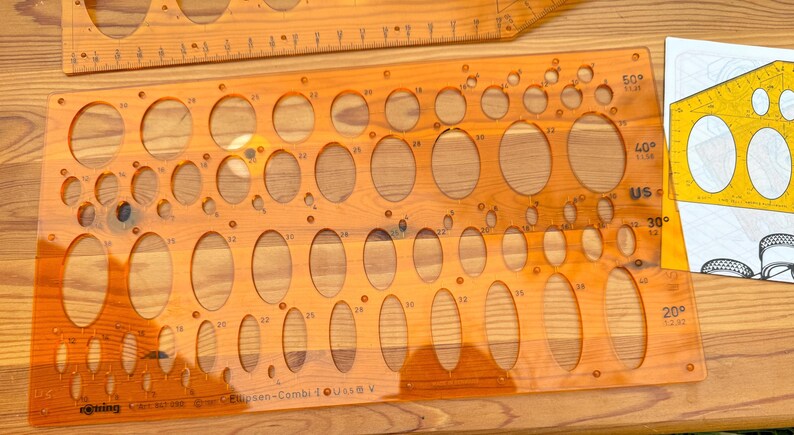 Vintage Rotring Technical Drawing Stencil Set -7 - Etsy