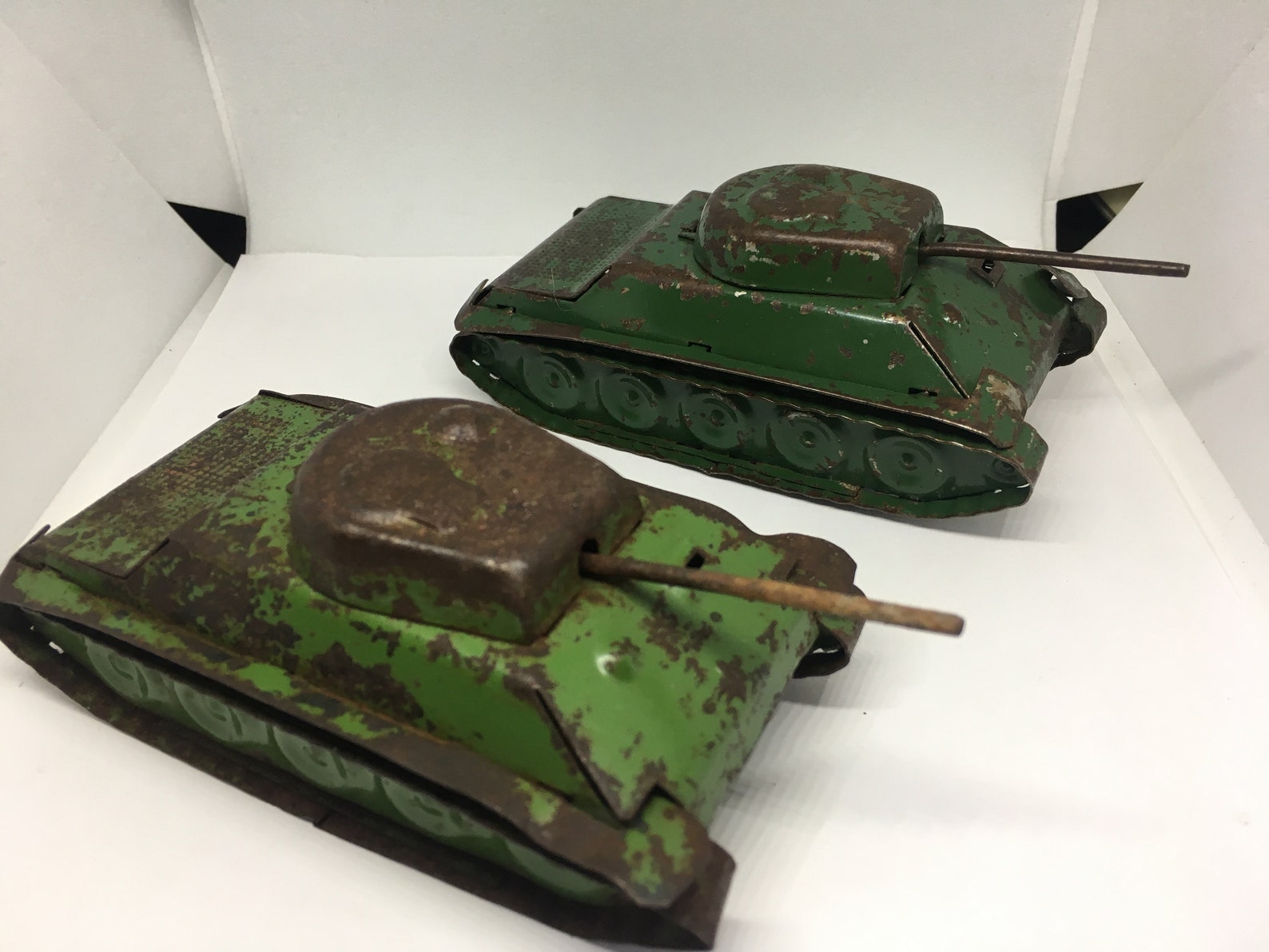 Vintage Tin Toys Tanks Tanketka 2 Pcs USSR Made Inertial Mechanism ...