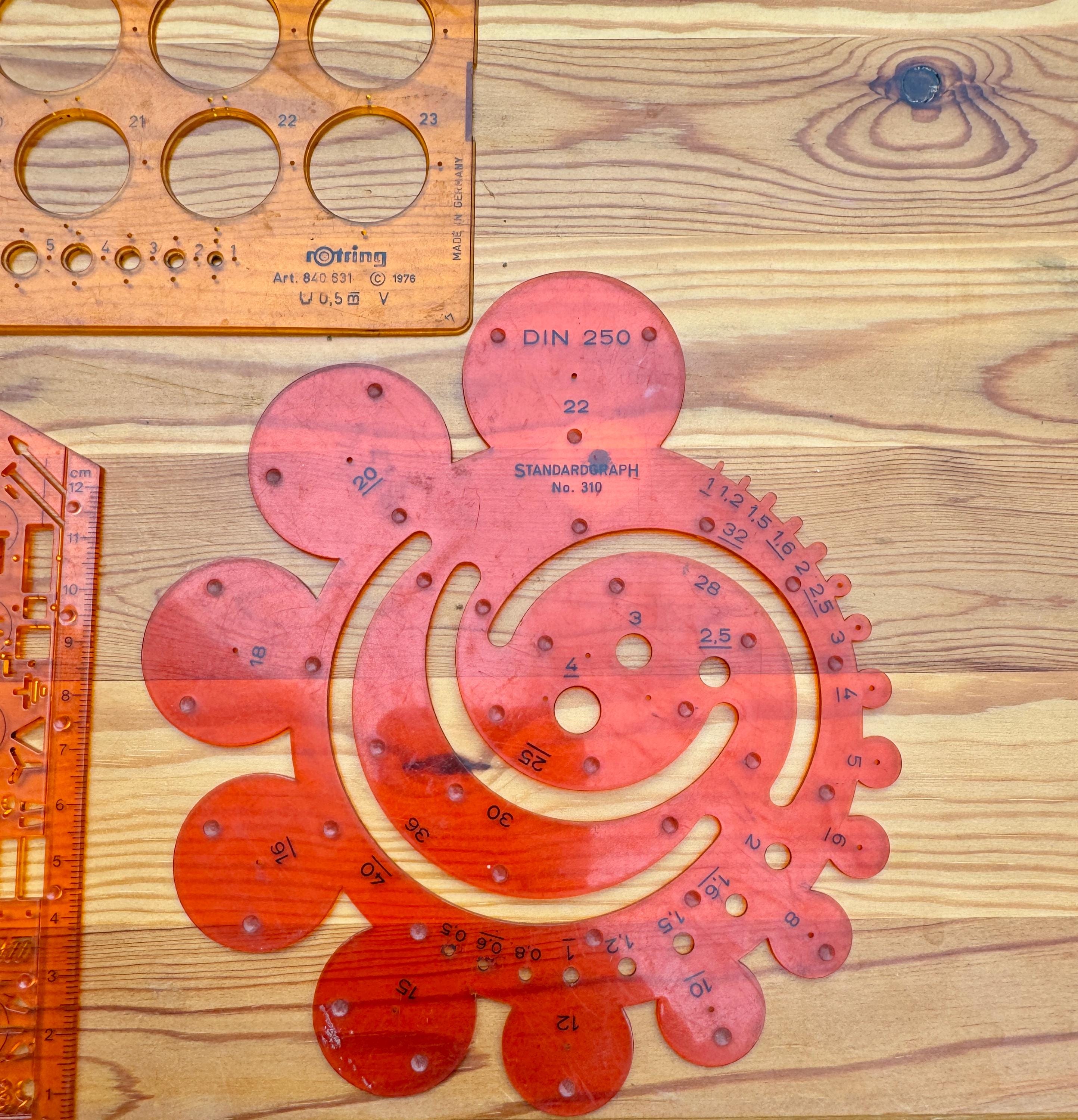 Vintage Rotring Technical Drawing Stencil Set - Etsy