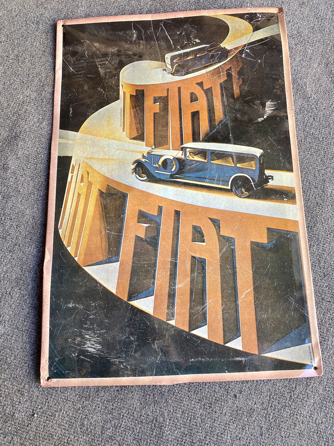 Vintage Fiat Metal Sign: Retro Garage Art Plaque - Etsy