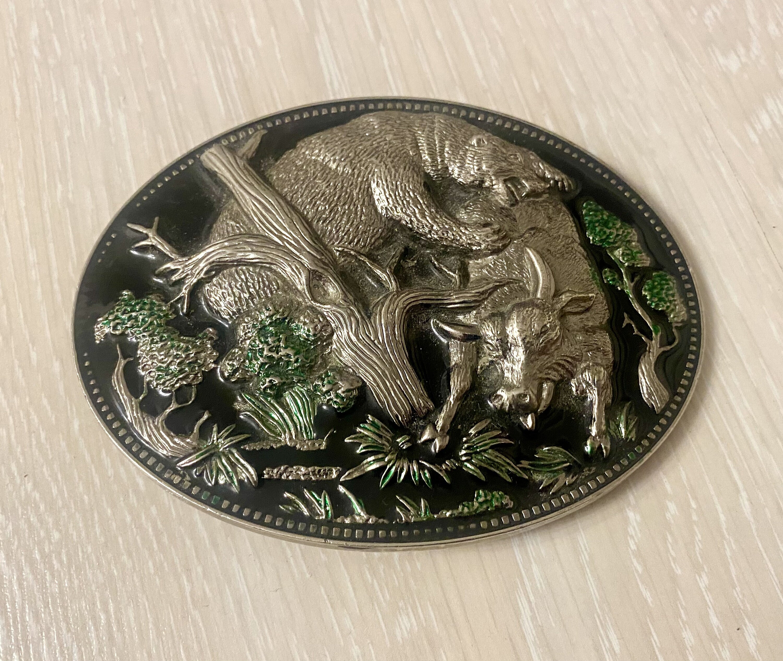 Vintage Belt Buckle Bear Rare Belt Buckle Hunting-themed Belt Buckle ...