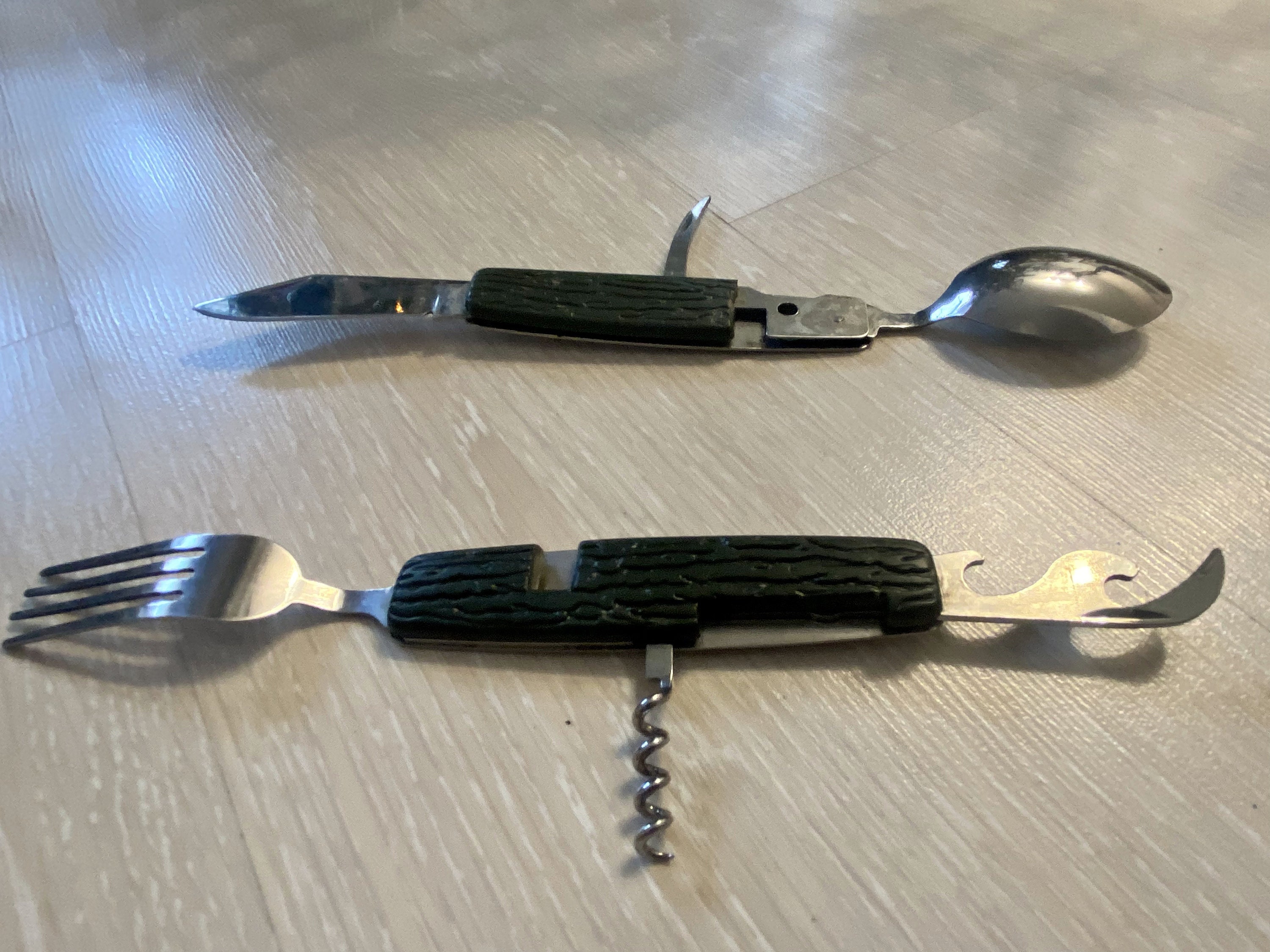 Vintage USSR Tourist Set Survival Set Spoon, Fork, Corkscrew, Opener ...
