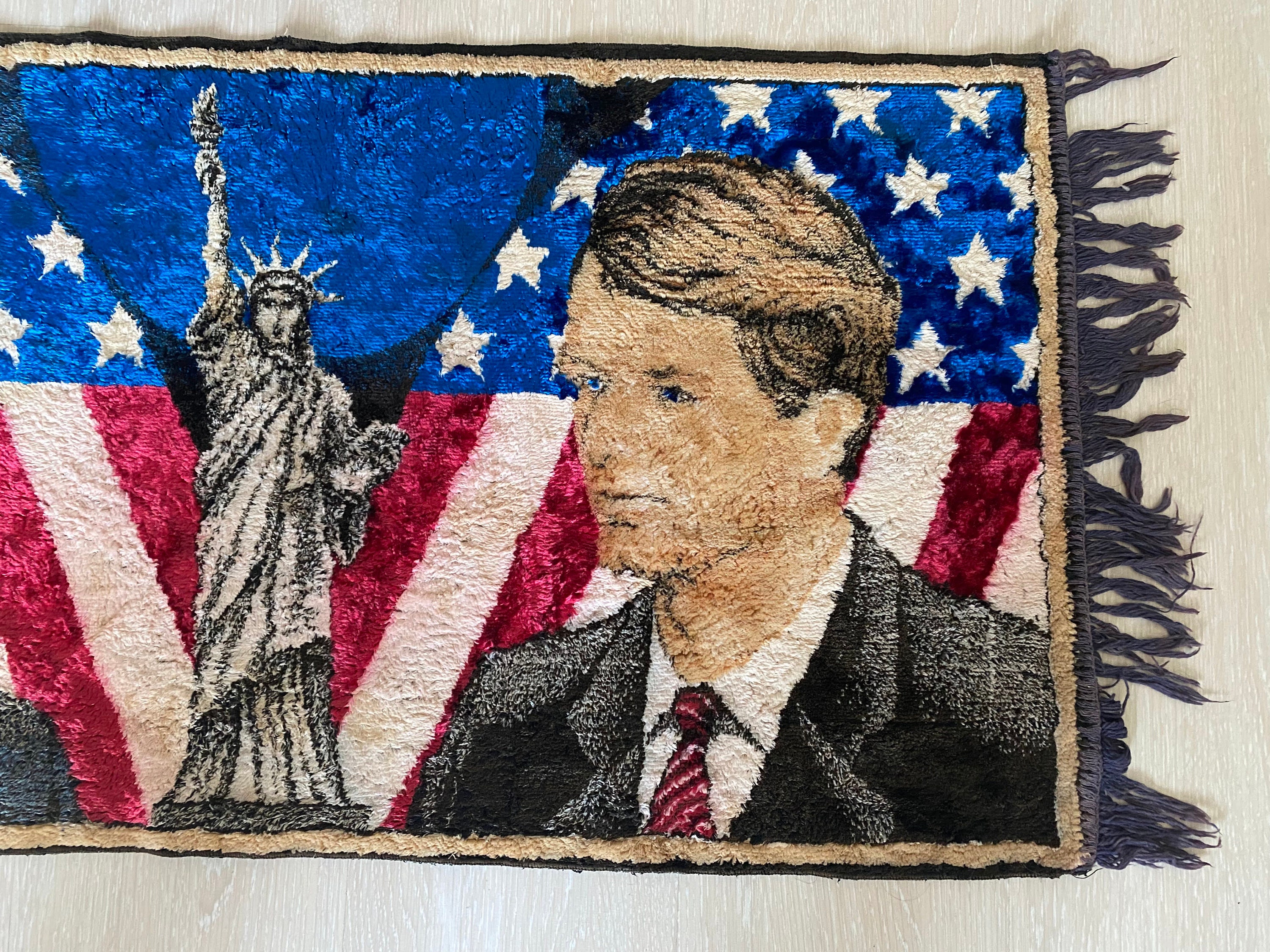 Vintage Kennedy Brothers Wall Hanging Tapestry Rug JFK & RFK - Etsy