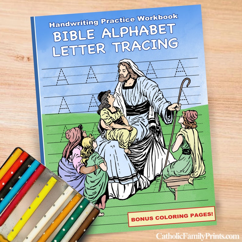 Bible Alphabet Letter Tracing: Christian Handwriting Workbook With ...