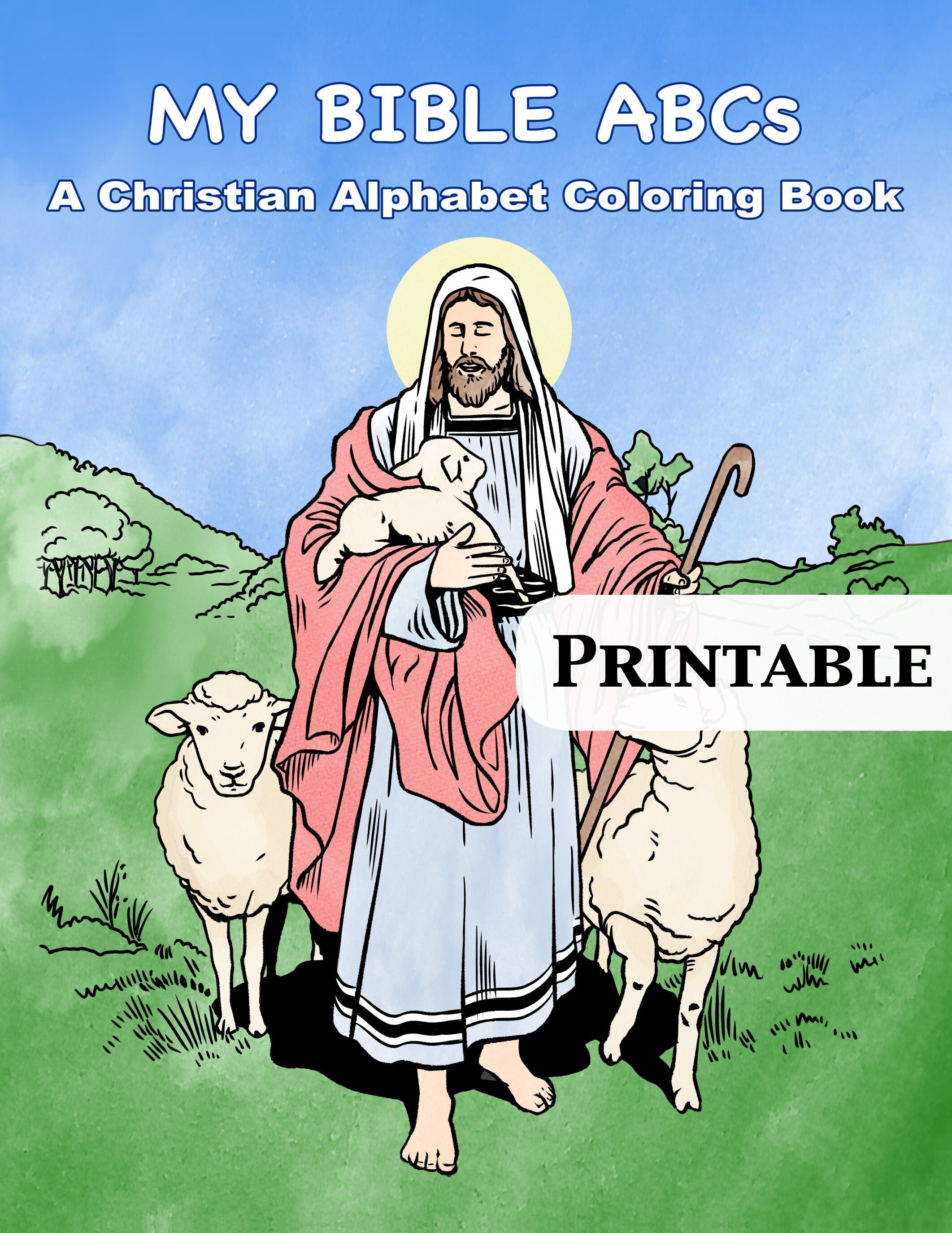 My Bible Abcs: A Christian Alphabet Coloring Book, PRINTABLE - Etsy