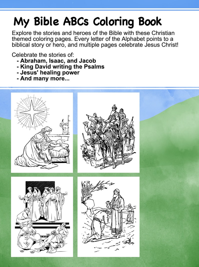 My Bible Abcs: A Christian Alphabet Coloring Book - Etsy